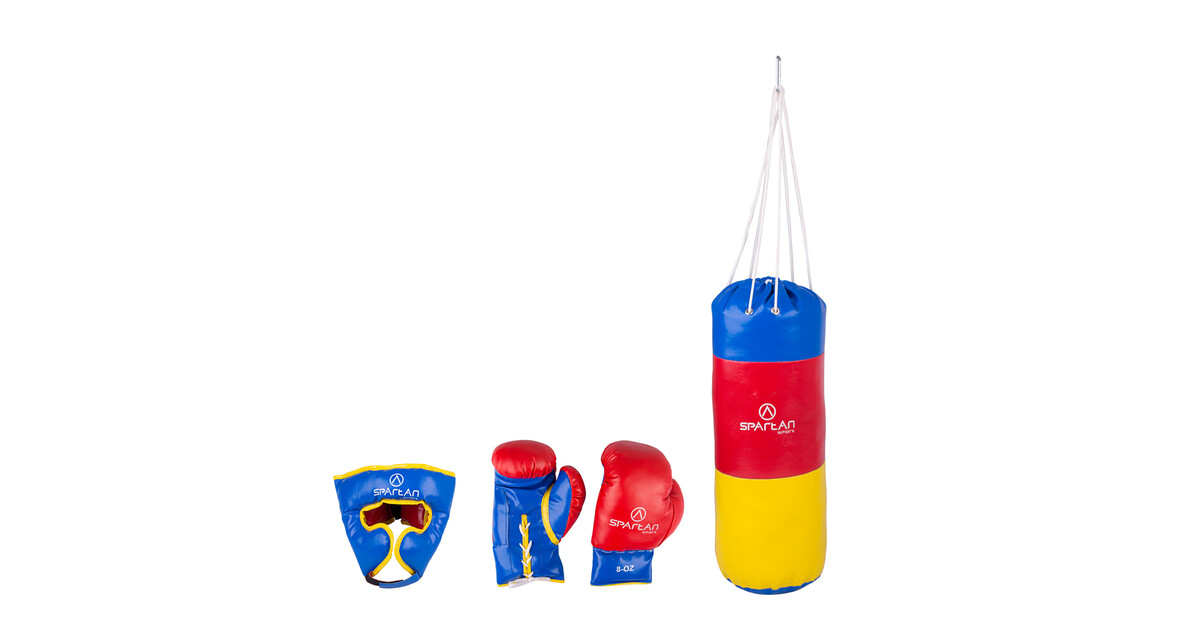 Boxovací set Spartan pytel 15x45cm / 1kg + chránič hlavy + rukavice ...