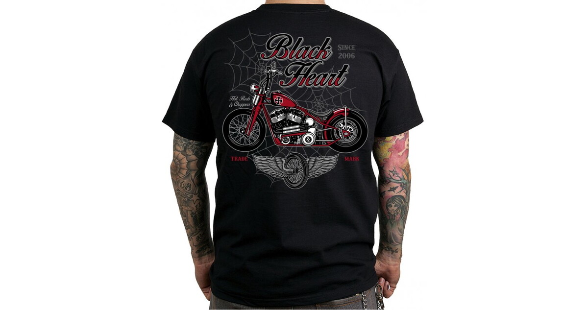 Triko BLACK HEART Red Baron Chopper - inSPORTline